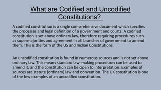 USA vs. India: Codified Constitutions | PPTX
