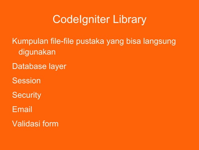 Workshop SuBali - CodeIgniter | PPT