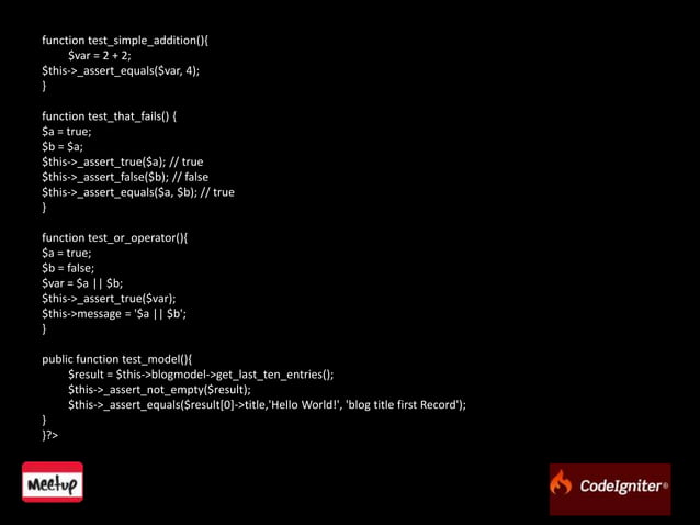 Code igniter unittest-part1 | PPTX