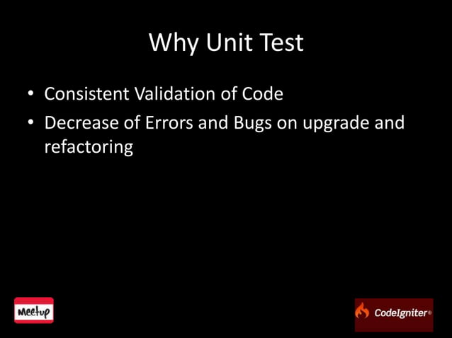 Code igniter unittest-part1 | PPTX