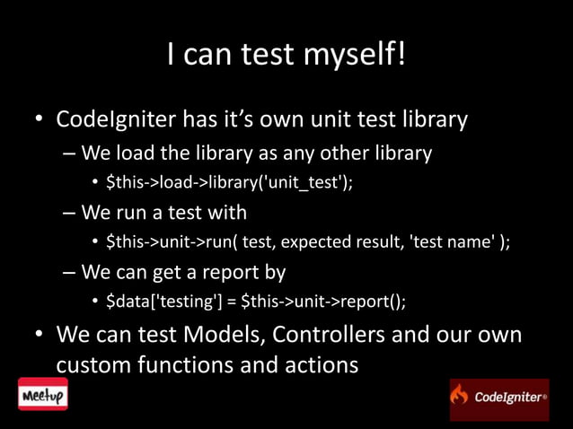 Code igniter unittest-part1 | PPTX
