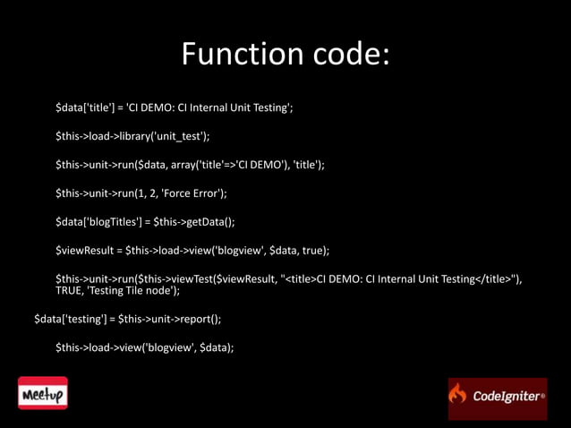 Code igniter unittest-part1 | PPTX