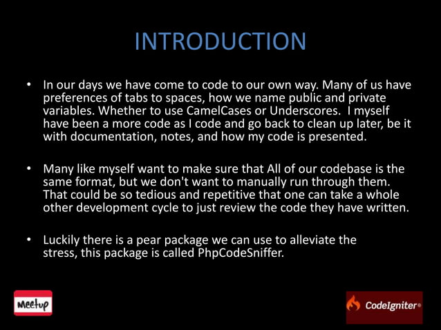 Code Igniter Code Sniffer | PPT