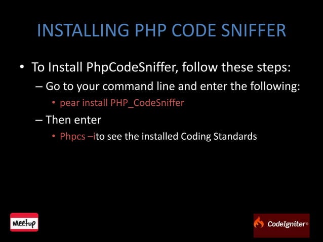 Code Igniter Code Sniffer | PPT
