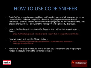 Code Igniter Code Sniffer | PPT
