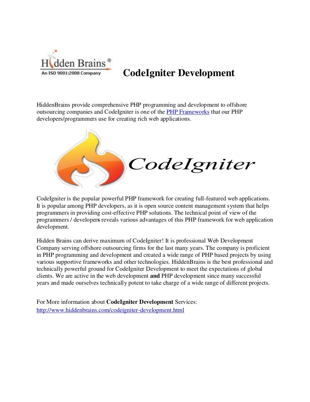 CodeIgniter Development