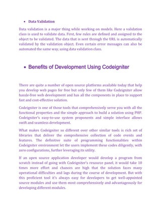 Get Codeigniter Developement Services From Us | DOCX