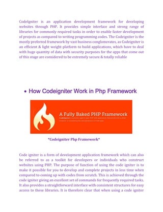 Get Codeigniter Developement Services From Us | DOCX