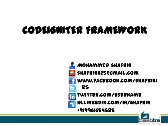 Codeigniter framework | PPT