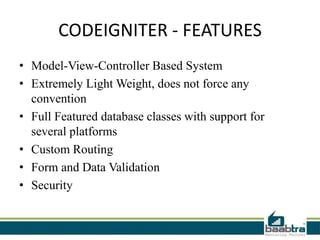 Codeigniter framework | PPT