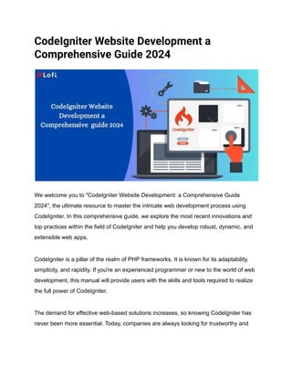CodeIgniter Website Development a Comprehensive Guide 2024 .pdf