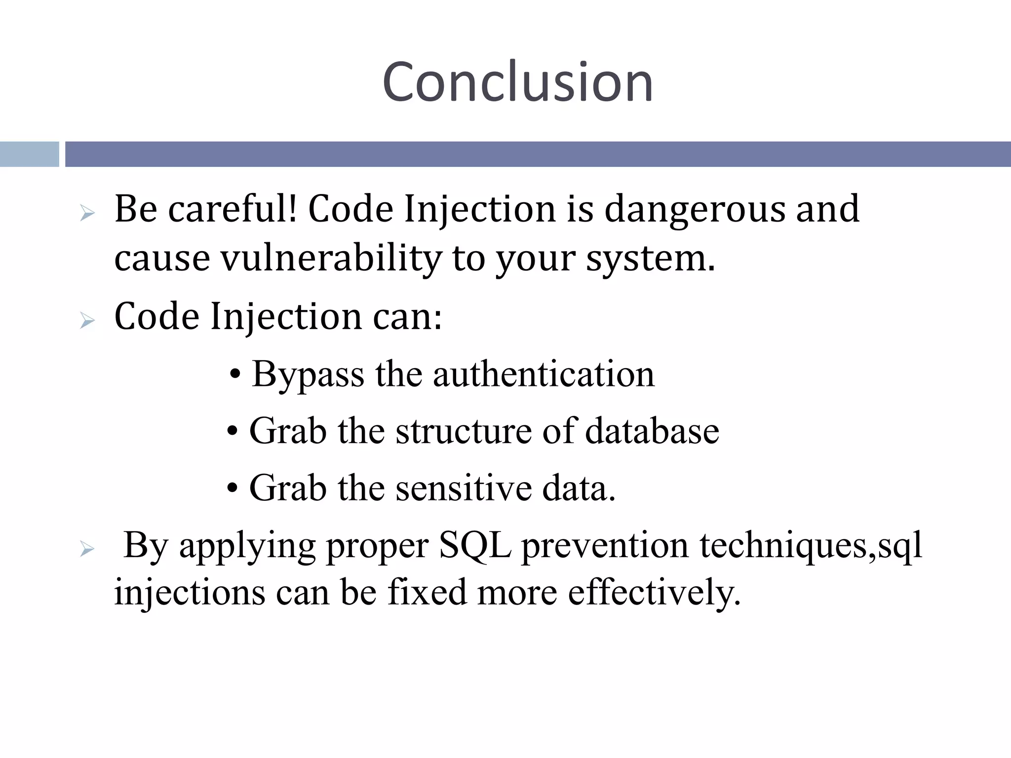 Code injection | PPTX