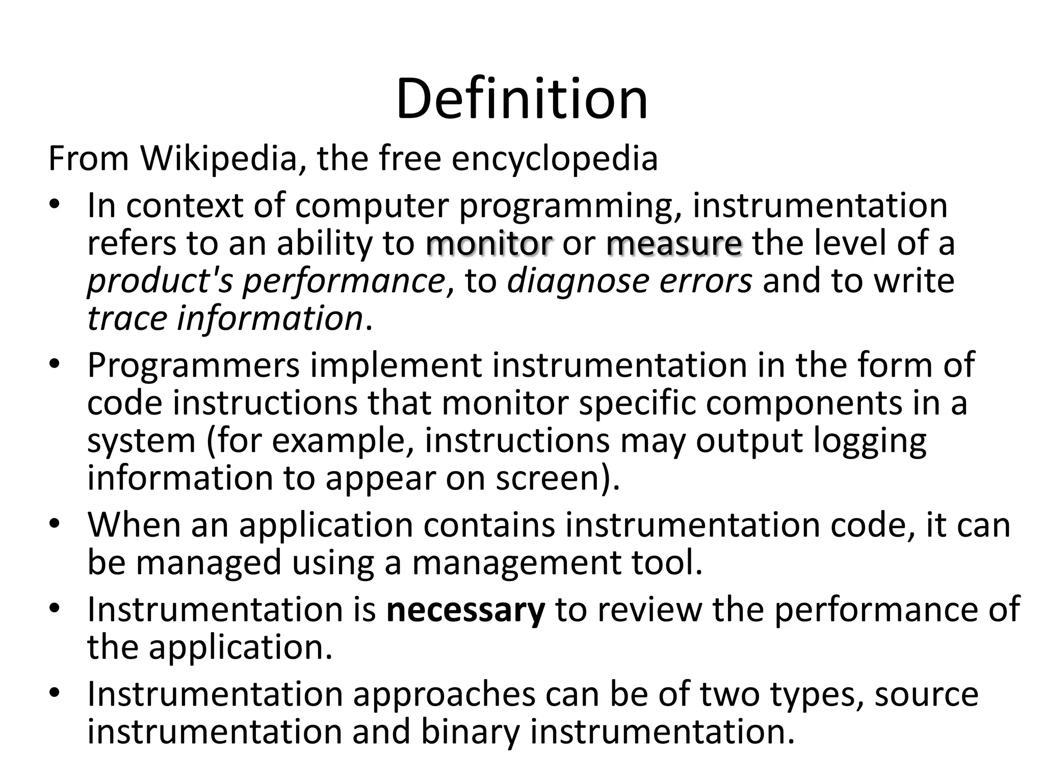 Code instrumentation | PPT