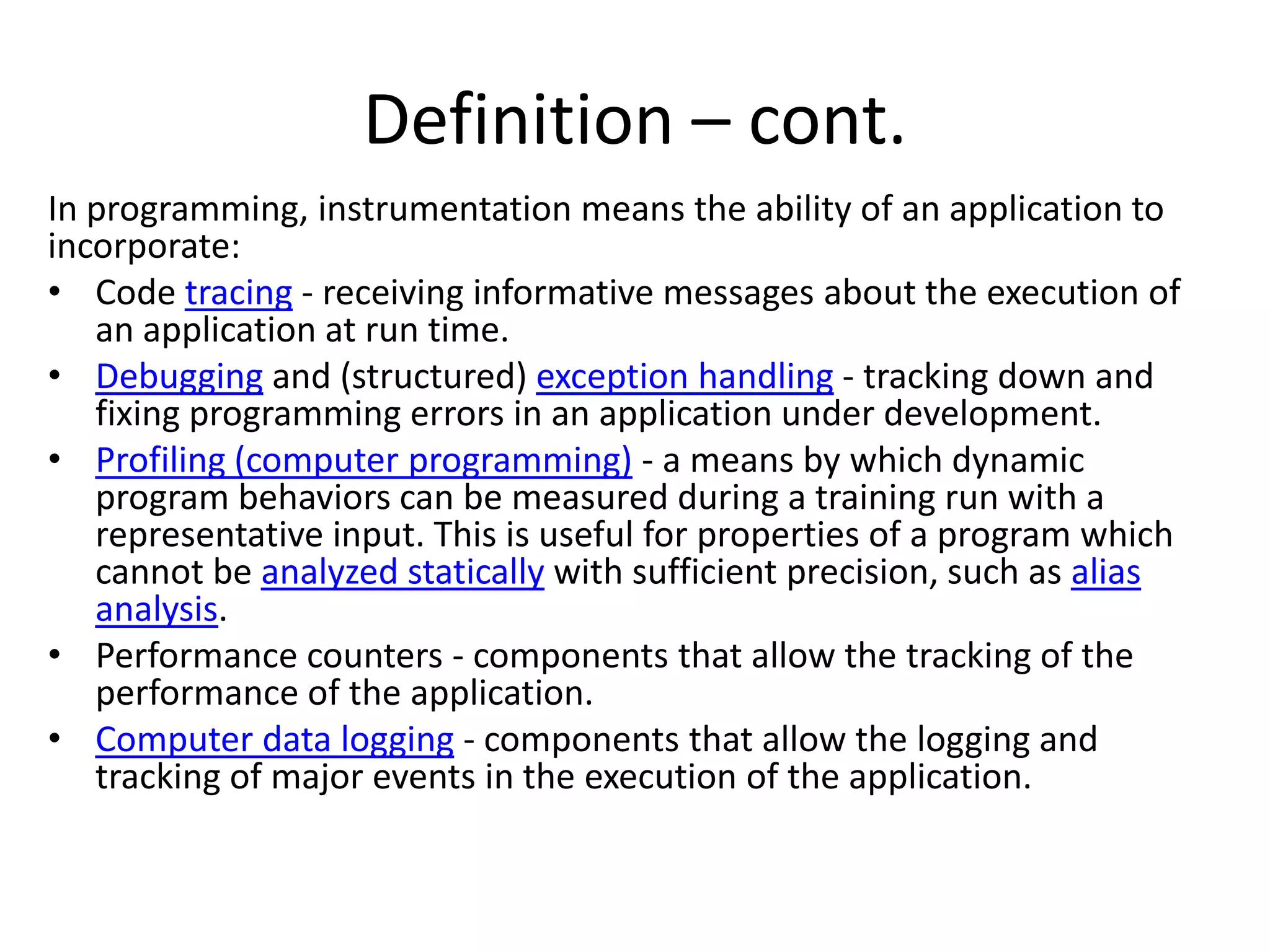 Code instrumentation | PPT