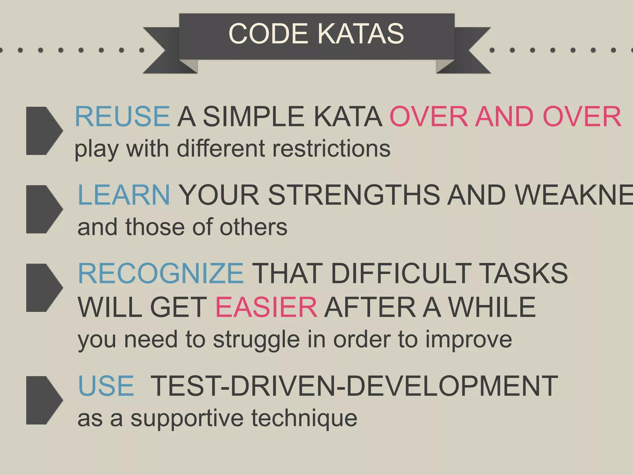 Code Kata Workshop - Improve your skills through deliberate practice | PDF