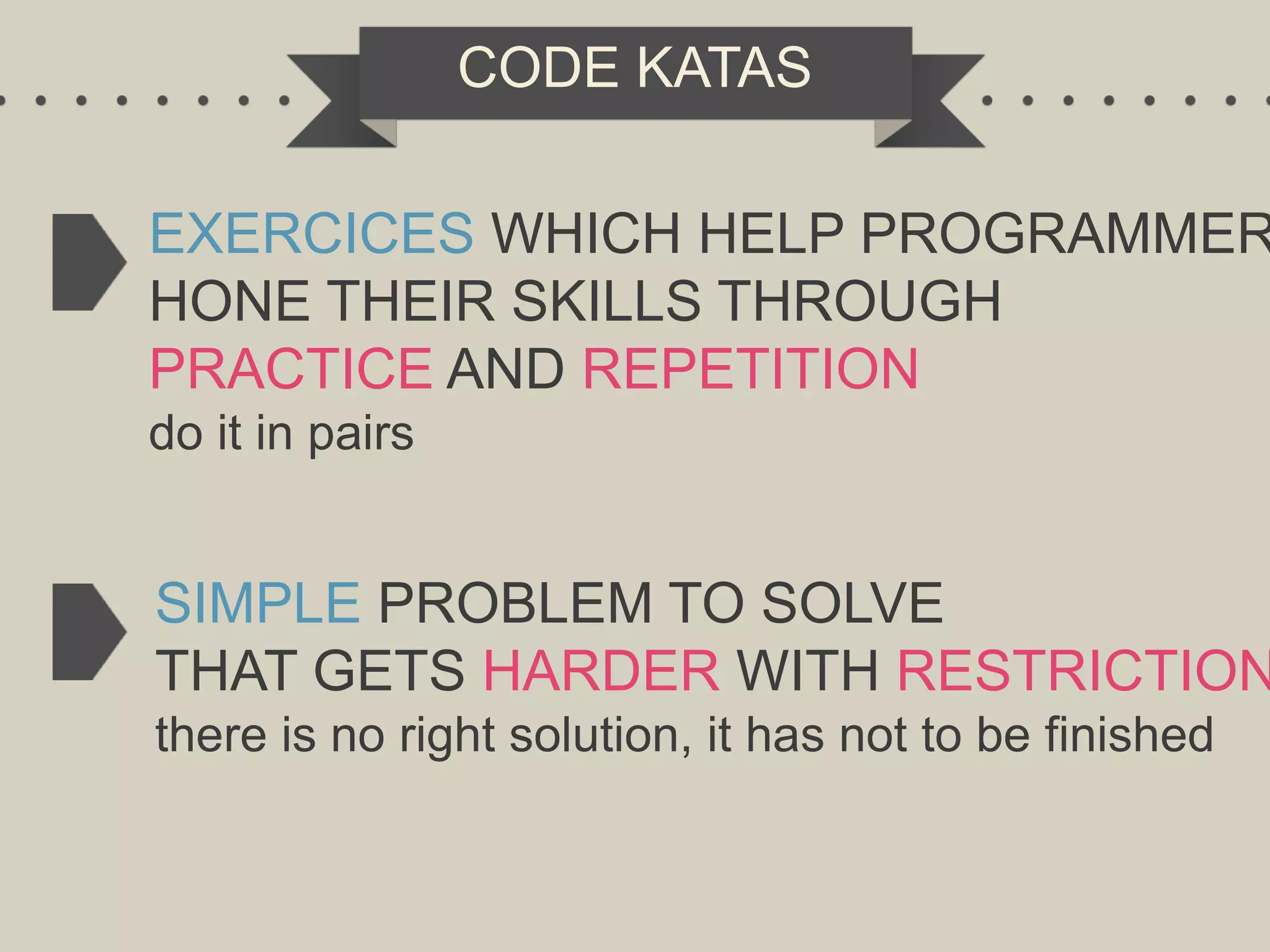 Code Kata Workshop - Improve your skills through deliberate practice | PDF