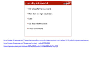 Thinking through puppet code layout | PPT