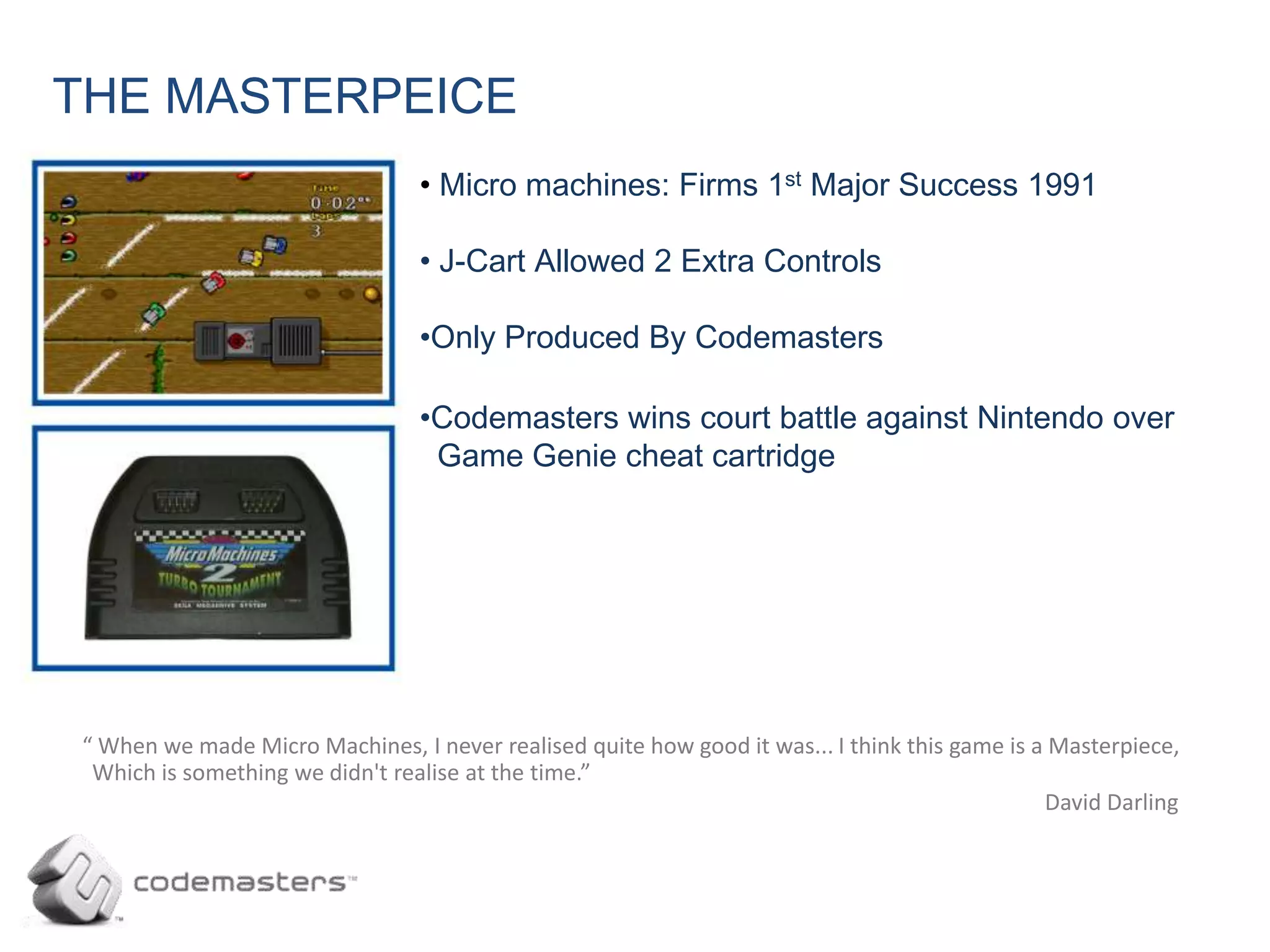 Codemasters presentation | PPTX