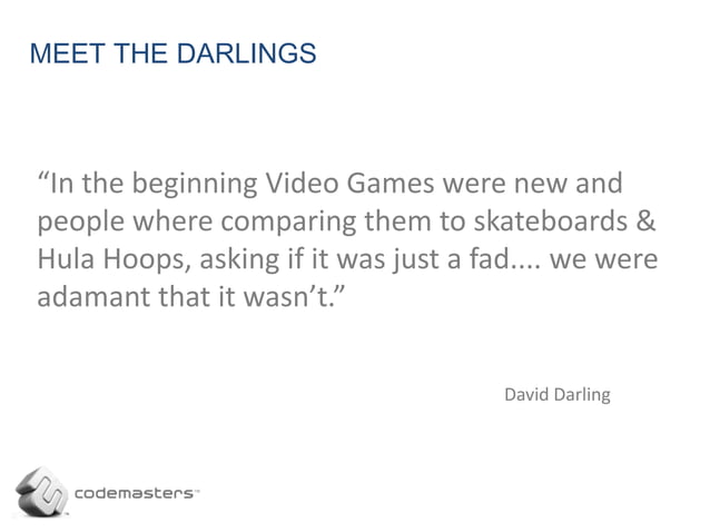 Codemasters presentation | PPT