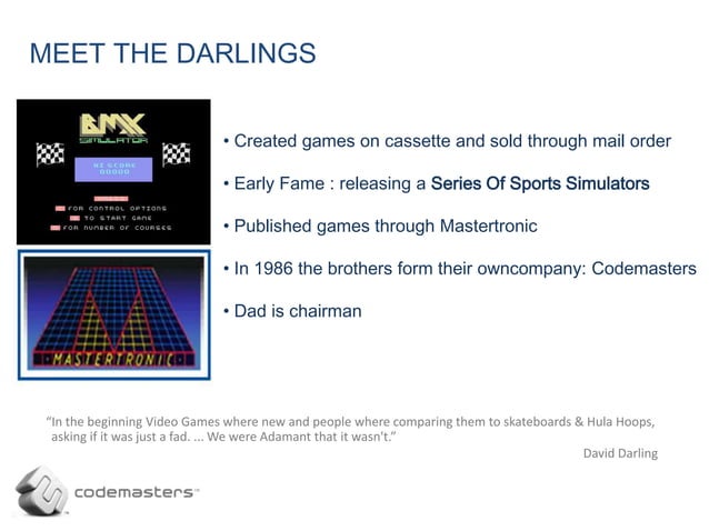 Codemasters presentation | PPT