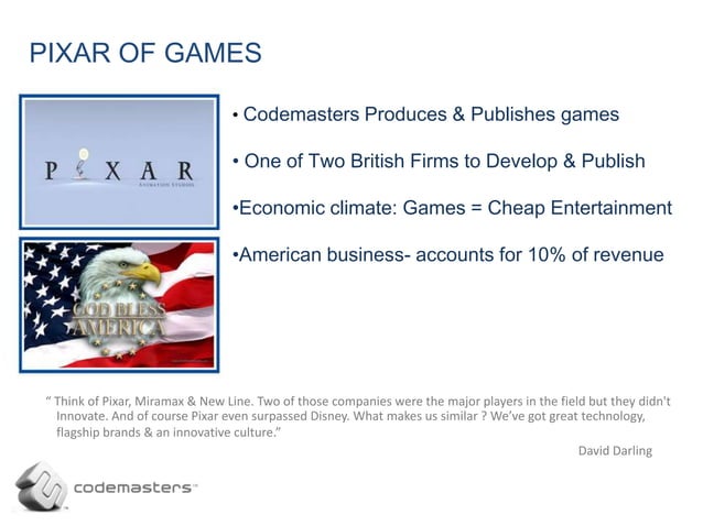 Codemasters presentation | PPT