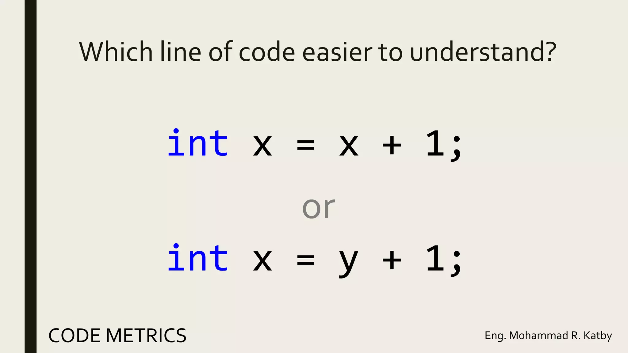 Code metrics | PPTX