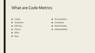 Code metrics | PPTX