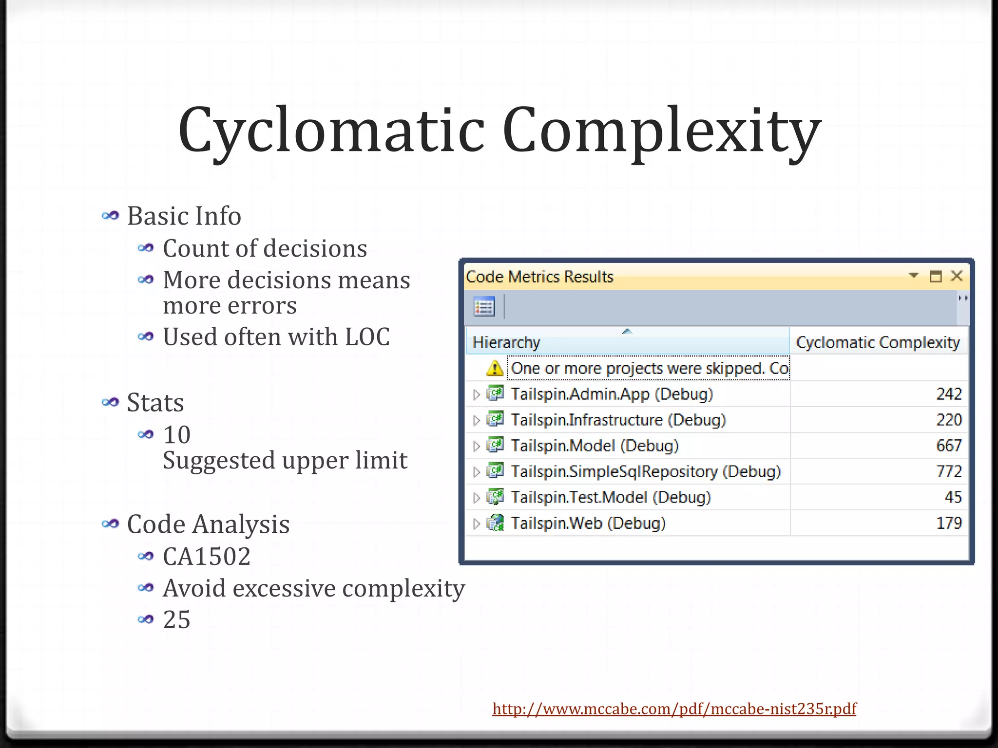 Visual Studio Code Metrics | PPTX
