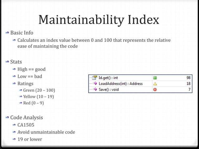 Visual Studio Code Metrics | PPTX