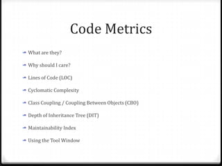 Visual Studio Code Metrics | PPTX
