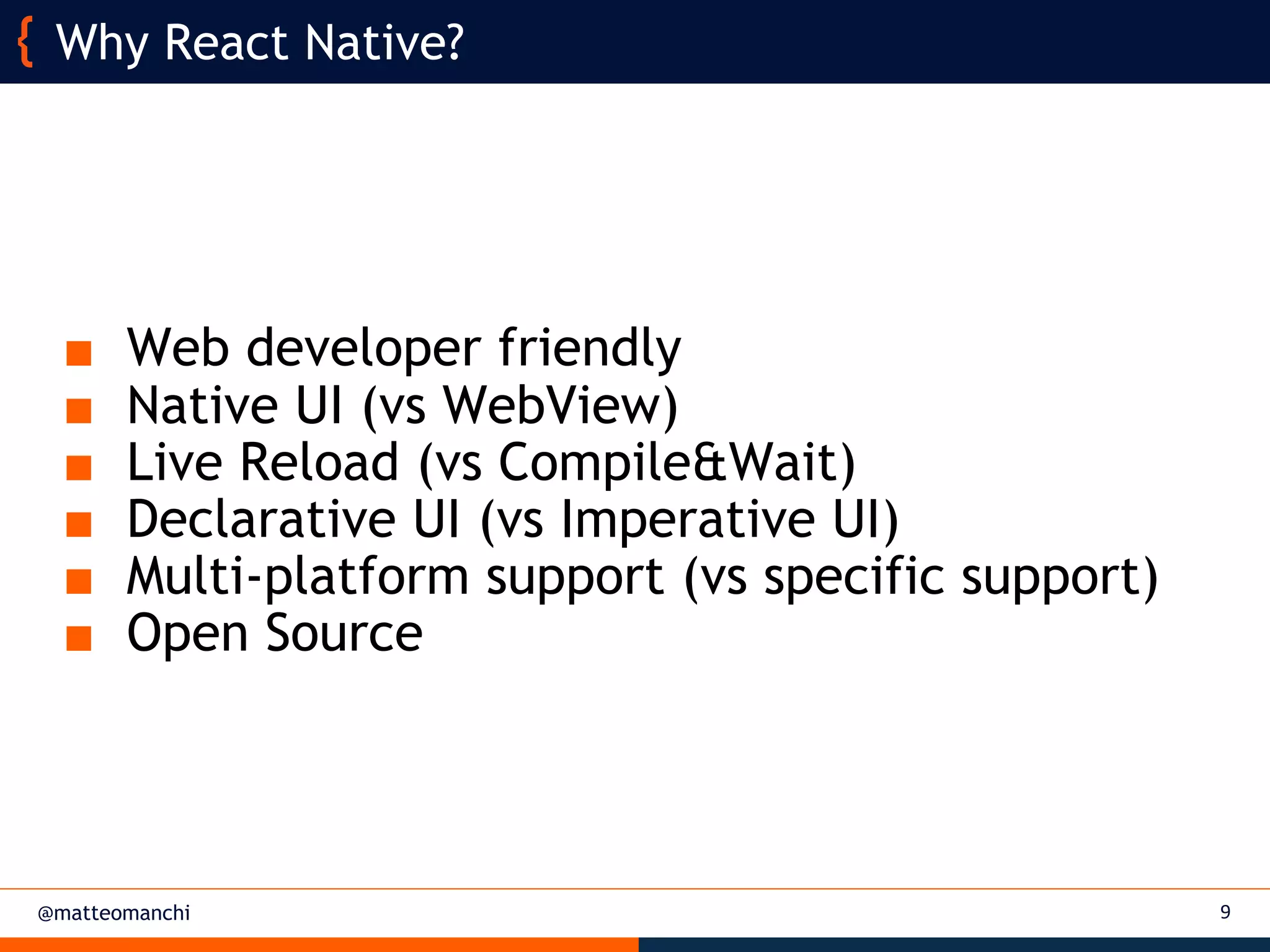 React-Native for multi-platform mobile applications @ Codemotion Rome 2017 | PPT