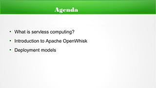 Building serverless application on the Apache Openwhisk platform | ODP | Cloud Computing | Internet