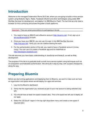 Codemotion rome 2015 bluemix lab tutorial -- Codemotion Rome 2015 | PDF