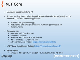 .NET Core, ASP.NET Core e Linux per il Mobile | PPT