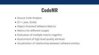 CodeMR - Software Quality | PPT