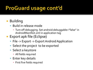 Code Obfuscation for Android & WP7 | PPT