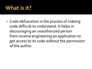 Code Obfuscation for Android & WP7 | PPTX
