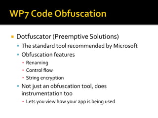 Code Obfuscation for Android & WP7 | PPTX