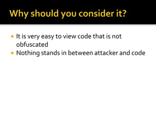 Code Obfuscation for Android & WP7 | PPTX
