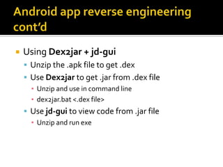 Code Obfuscation for Android & WP7 | PPT