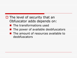 Code obfuscation | PPT | Web Development | Internet