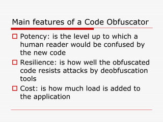 Code obfuscation | PPT | Web Development | Internet