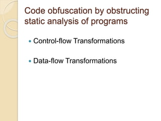 Code obfuscation | PPTX
