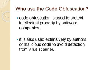 Code obfuscation | PPTX