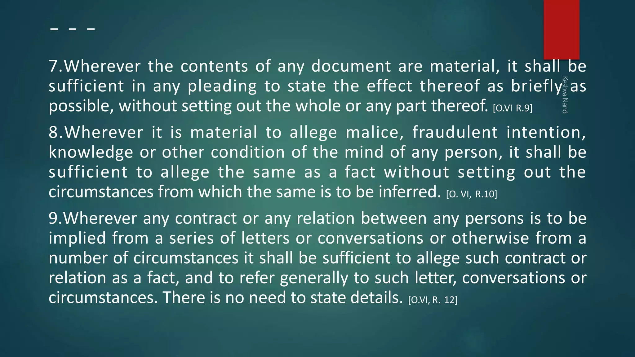 Code of Civil Procedure1908 Pleading Plaint & Written statement | PPTX ...