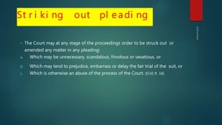 Code of Civil Procedure1908 Pleading Plaint & Written statement | PPTX | Law