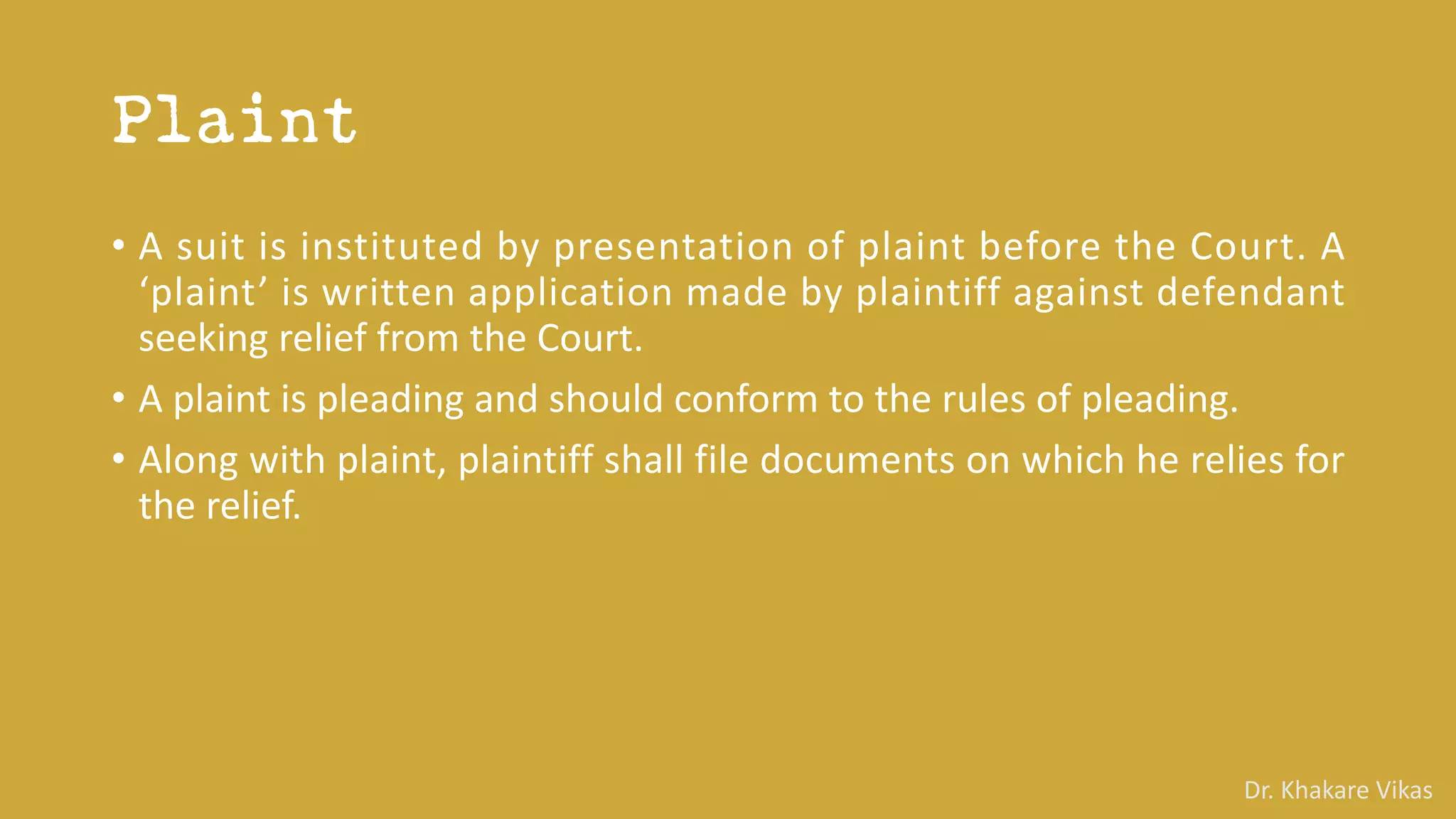 Code of civil procedure 1908 pleading plaint written statement | PDF | Law