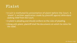 Code of civil procedure 1908 pleading plaint written statement | PDF
