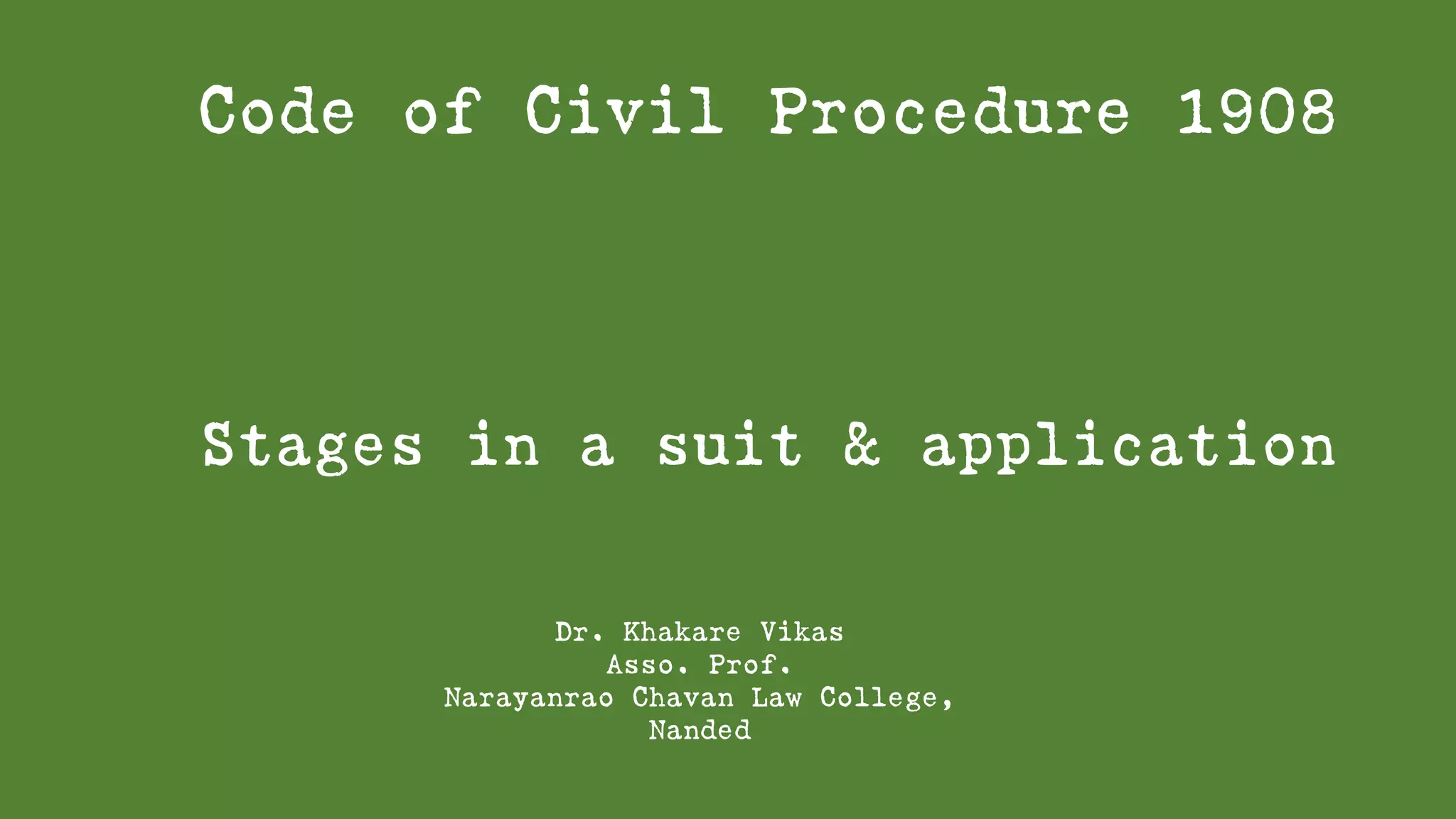 Code of civil procedure 1908 stages in suit | PDF