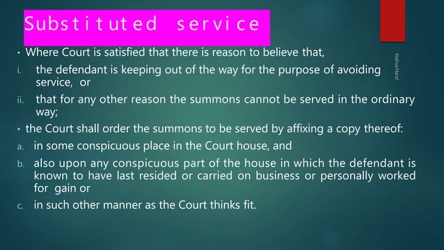 Code of Civil Procedure1908 Summons | PPTX